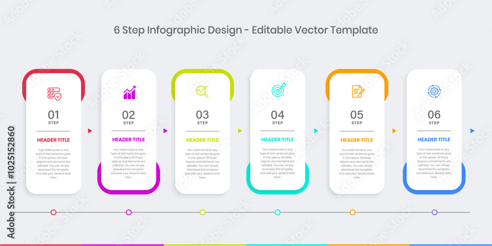 6 step Infographics Design Template, Chart diagram, Graph, Pie chart ...