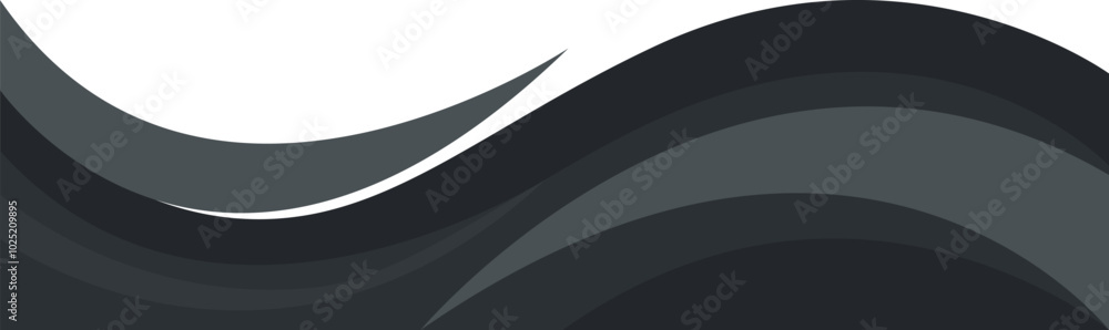 Header footer black grey gray curve abstract style border frame vector ...
