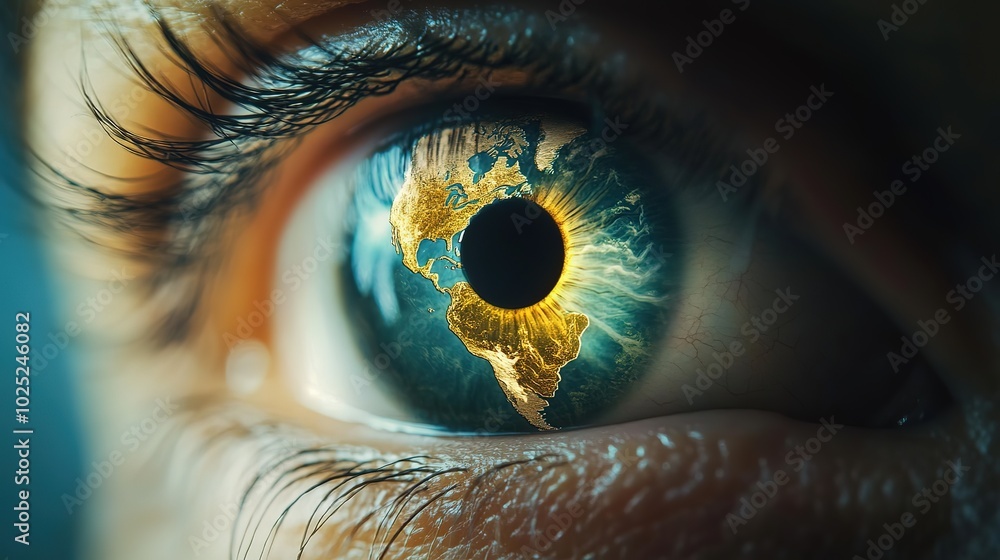 Global Vision, World Map Eyeball in Human Eye for World Sight Day ...