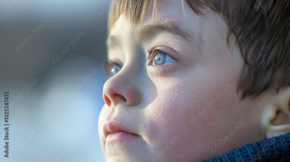 boy with Down syndrome. The daily life of a child with disabilities ...