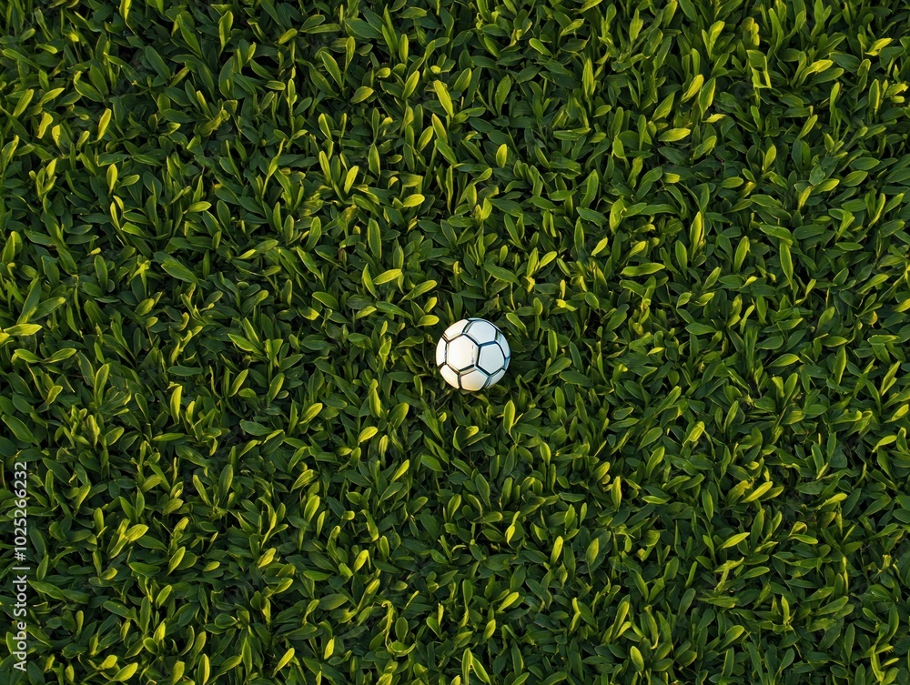 green grass texture with a soccer ball - well groomed turf in the ...