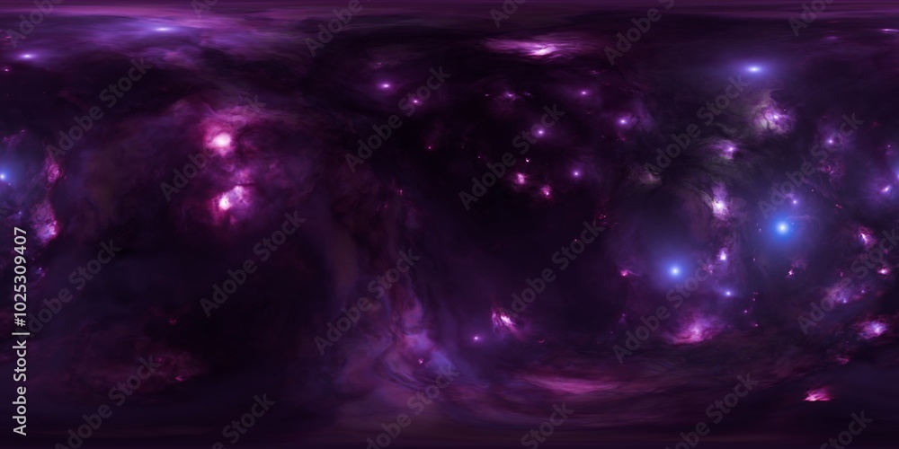Ilustración de Stock Hyper-Realistic 12K HDRi Purple Nebula and Star ...