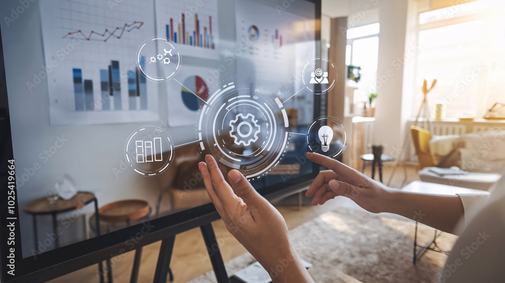 Concept of digital transformation. systemic design. binary ...