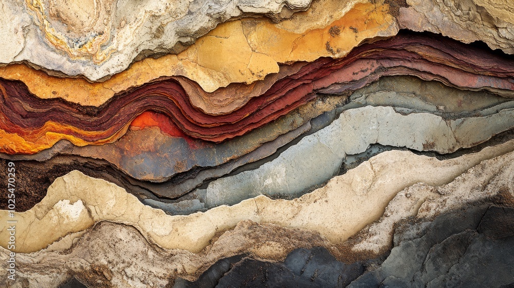 2410_049.extreme close-up of soil profile, dramatic curvature in rock ...