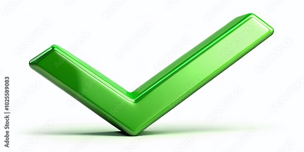Green Check Mark Symbolizing Success and Approval in Business, Finance ...