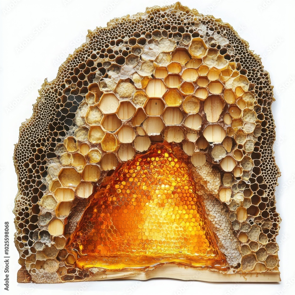 Beehive cross-section nature documentary style, with copy space Stock ...