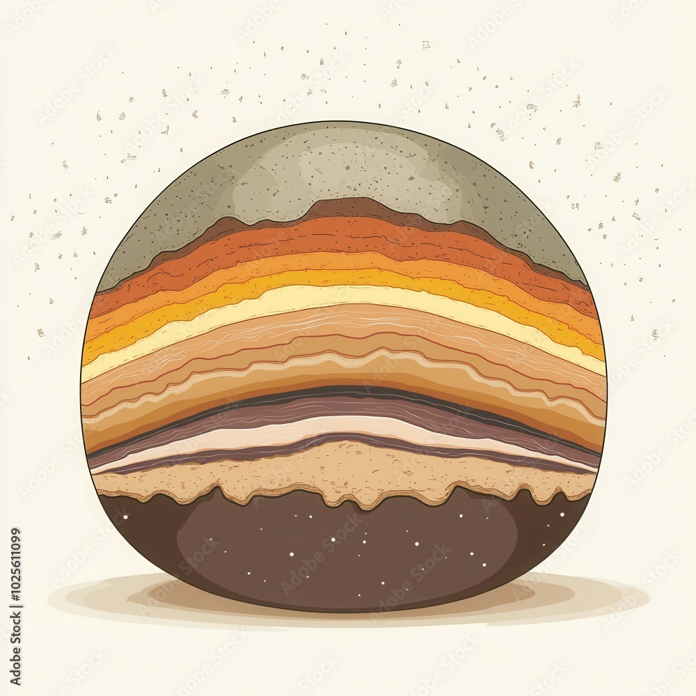 Earths layers cross-section scientific diagram style, with copy space ...