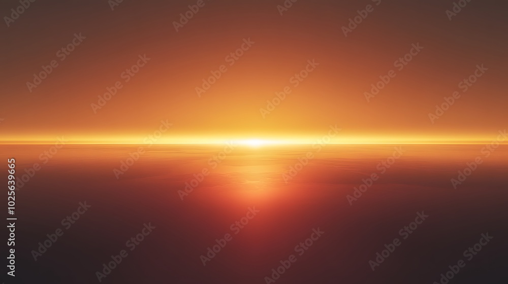 Abstract glowing horizon: A simple horizon line with soft glowing light ...