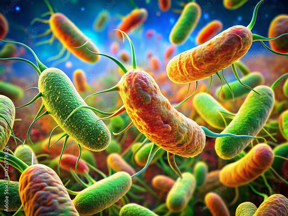 Microscopic View of H Pylori Bacteria Under the Microscope for Medical ...