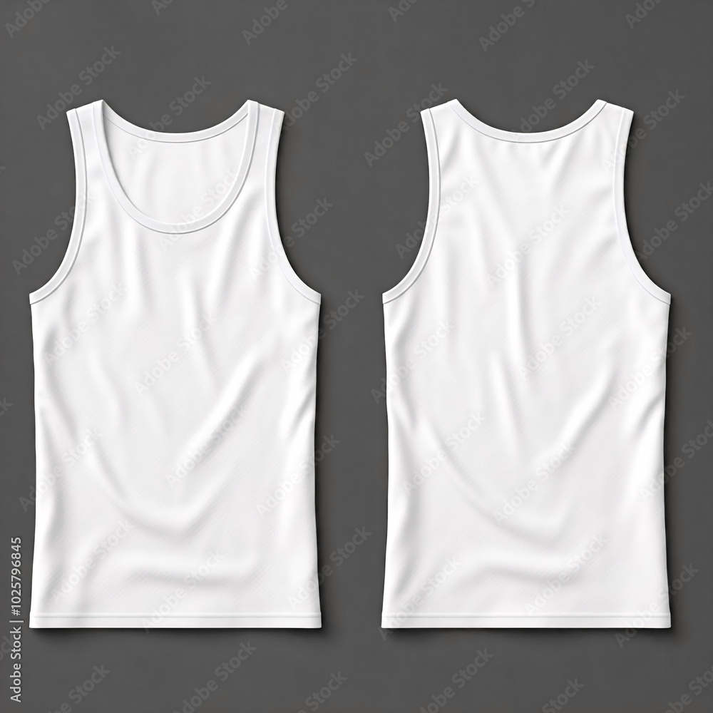 white blank tank top mockup on grey background Stock Photo | Adobe Stock