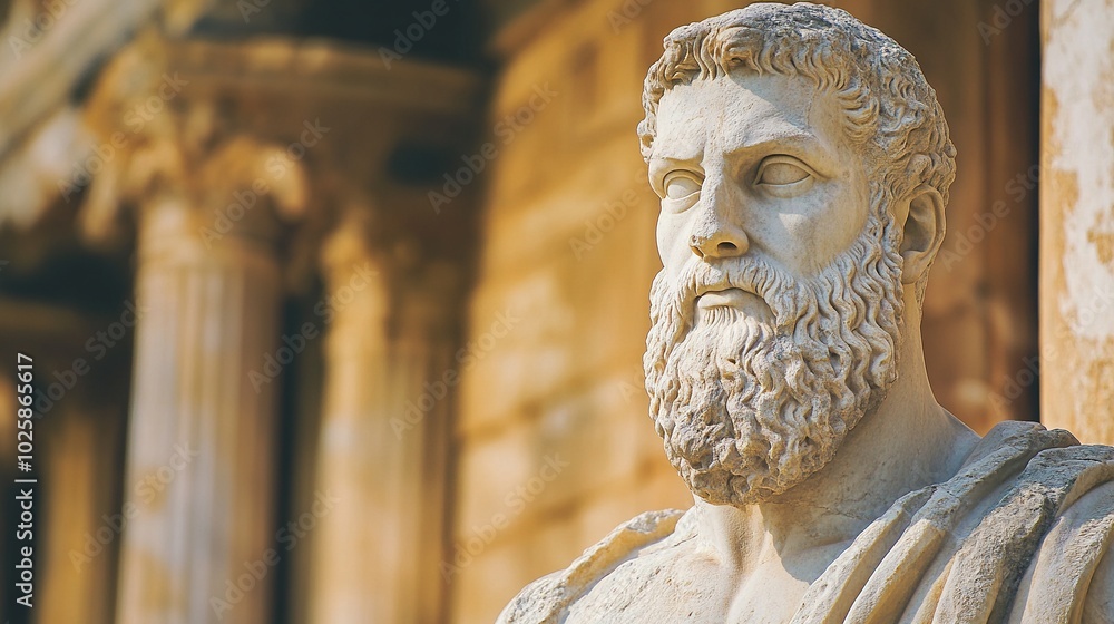 Stoicism concept, sculpture of a stoic, representing philosophy ...