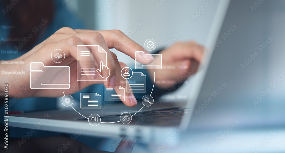 Document management system concept, software system for managing documents, information ...