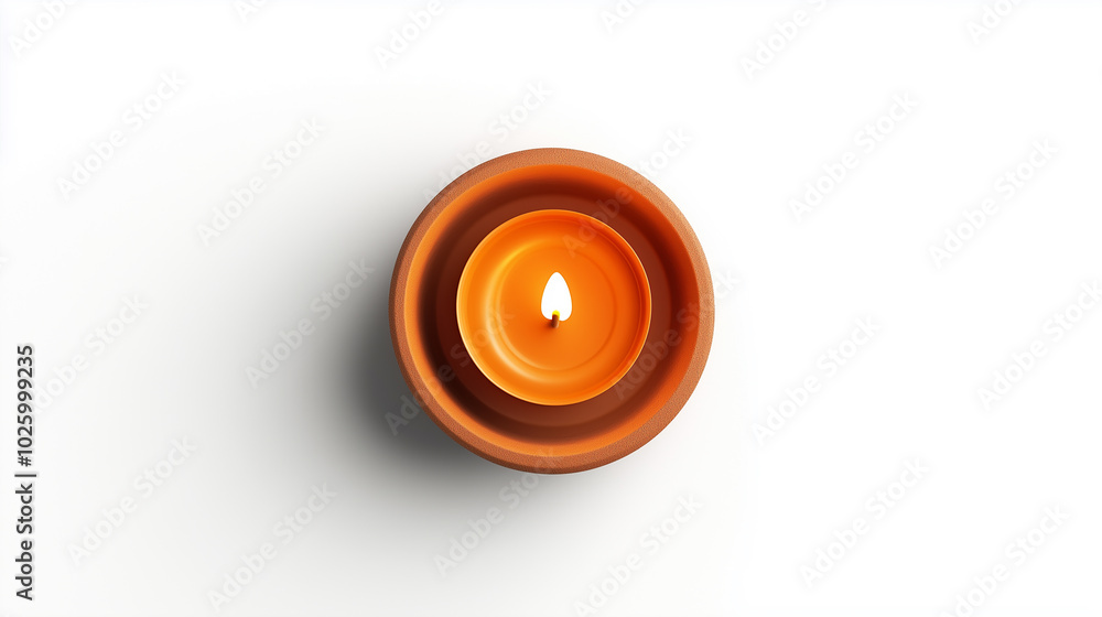 diya top view, on white background, single diya lamp Stock Illustration ...