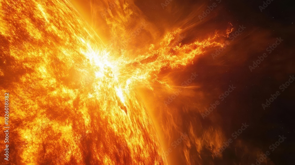 Solar flare over Earth s surface as viewed from space, a stunning ...