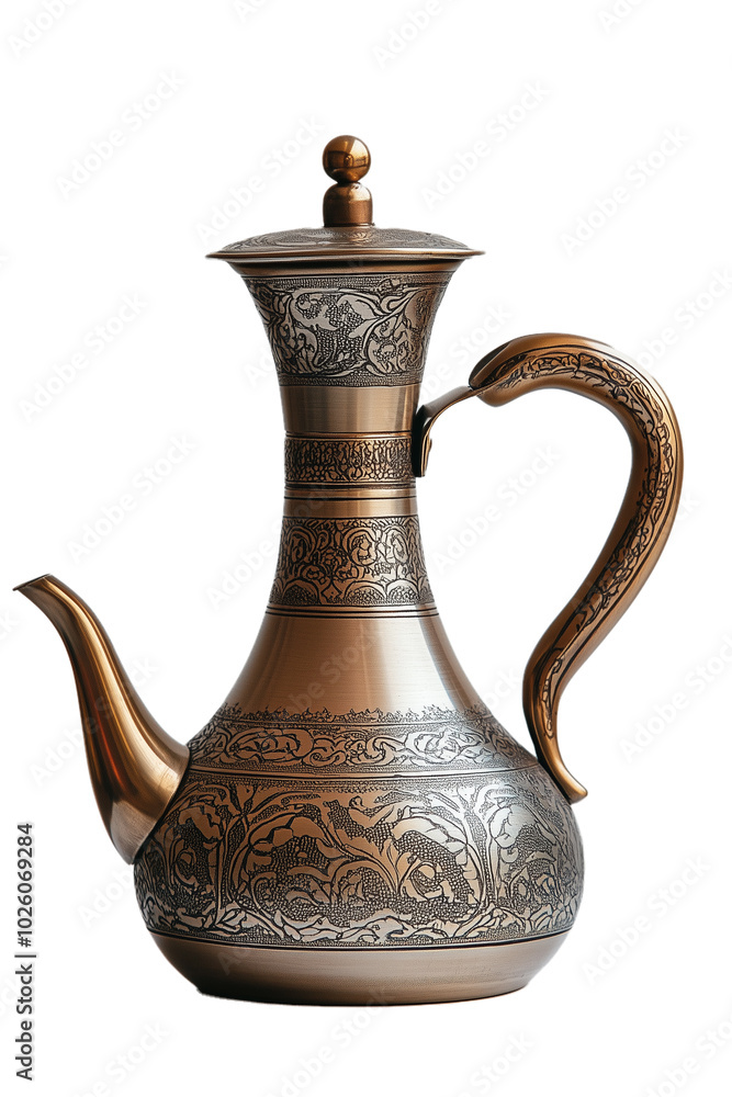 Dallah Iconic traditional arabic coffee pot isolated on transparent ...