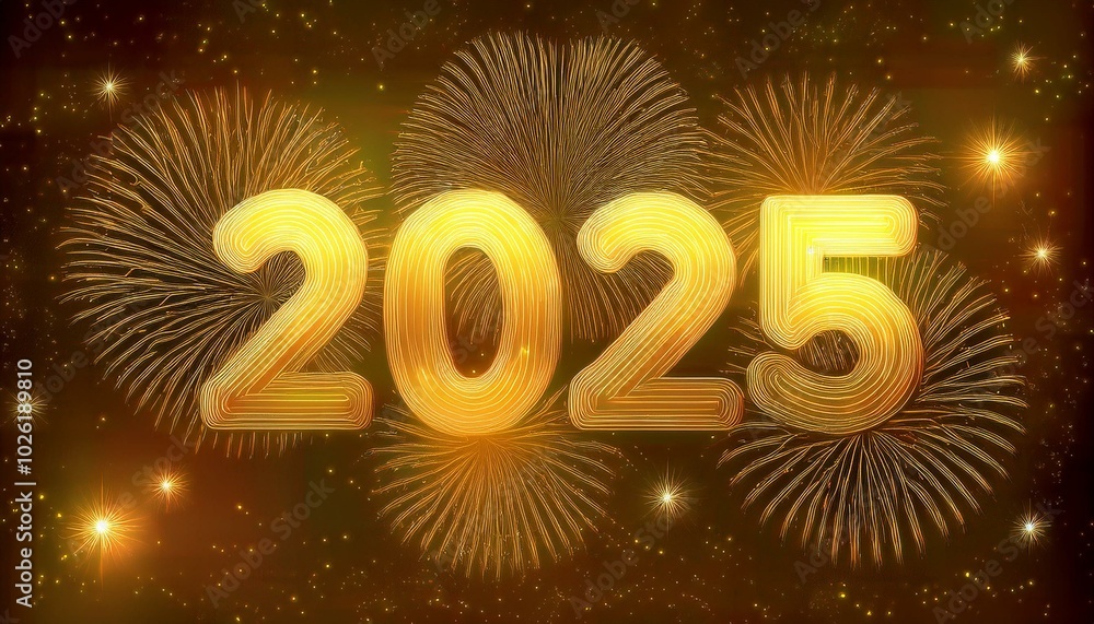 animated 2025 outline type script isolated on blurred abstract ...