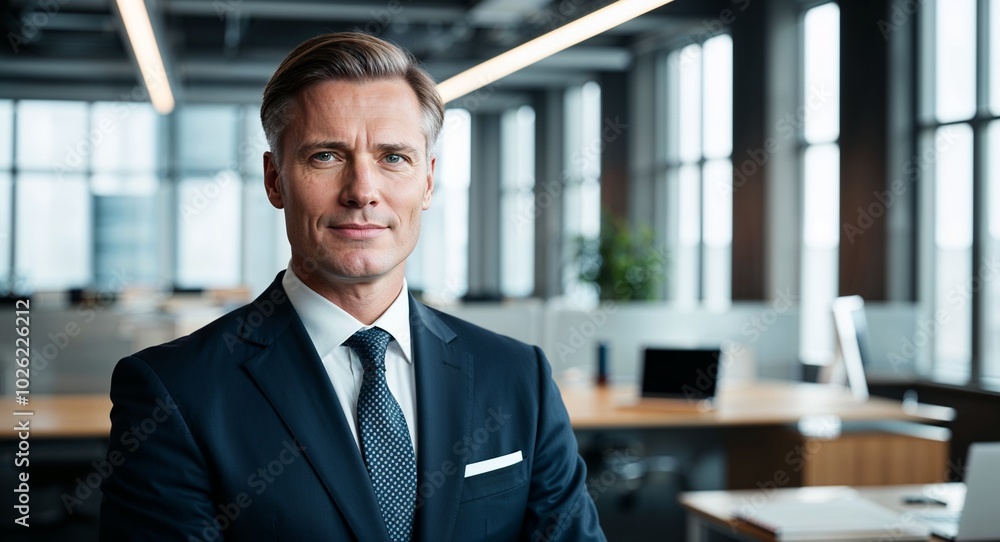 Adult German man in a formal suit confident expression portrait photo ...