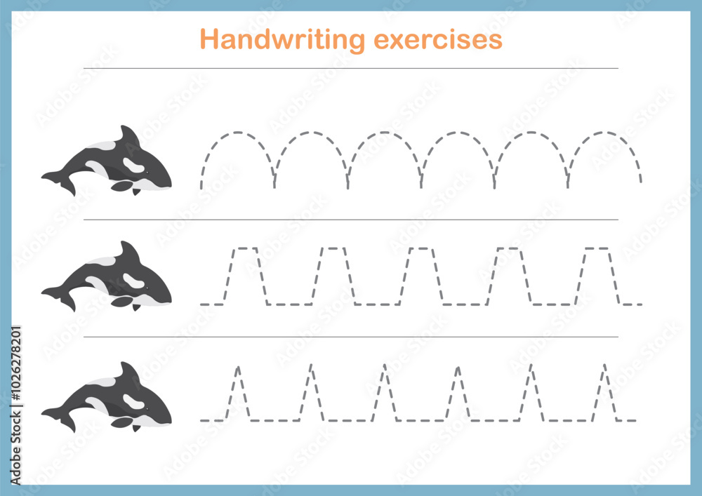 Basic writing exercises. Trace line worksheets for children. Preschool ...