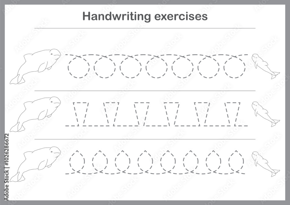 Basic writing exercises. Trace line worksheets for children. Preschool ...