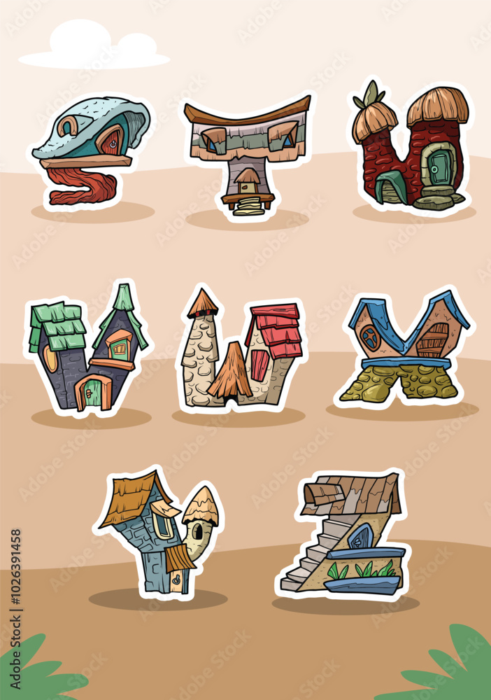 ABC Print illustration house letter alphabet Learning the alphabet and ...