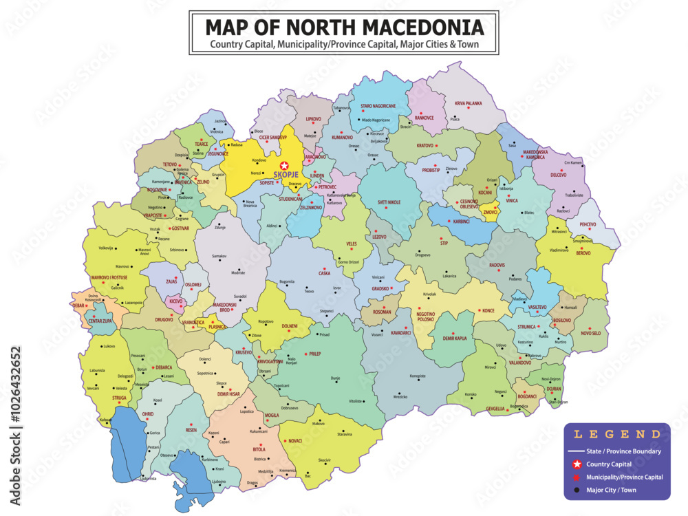 European Country Geography Political map. Political map of country with ...