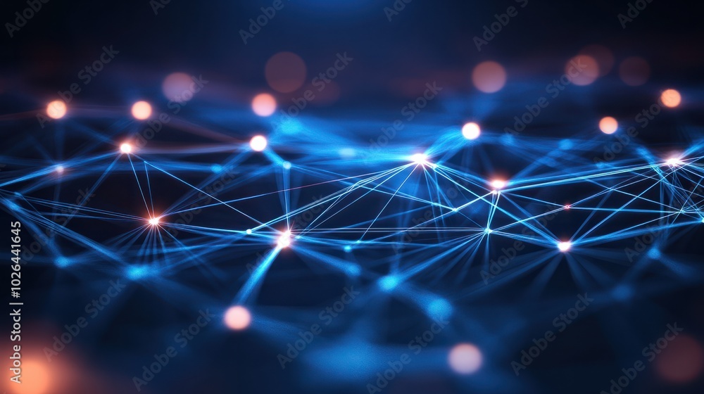 Abstract business connection of lines from nodes It is connected to ...