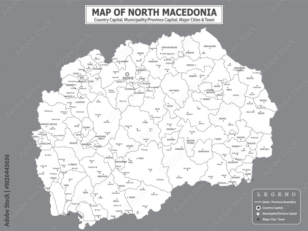 European Country Geography Political map. Political map of country with ...