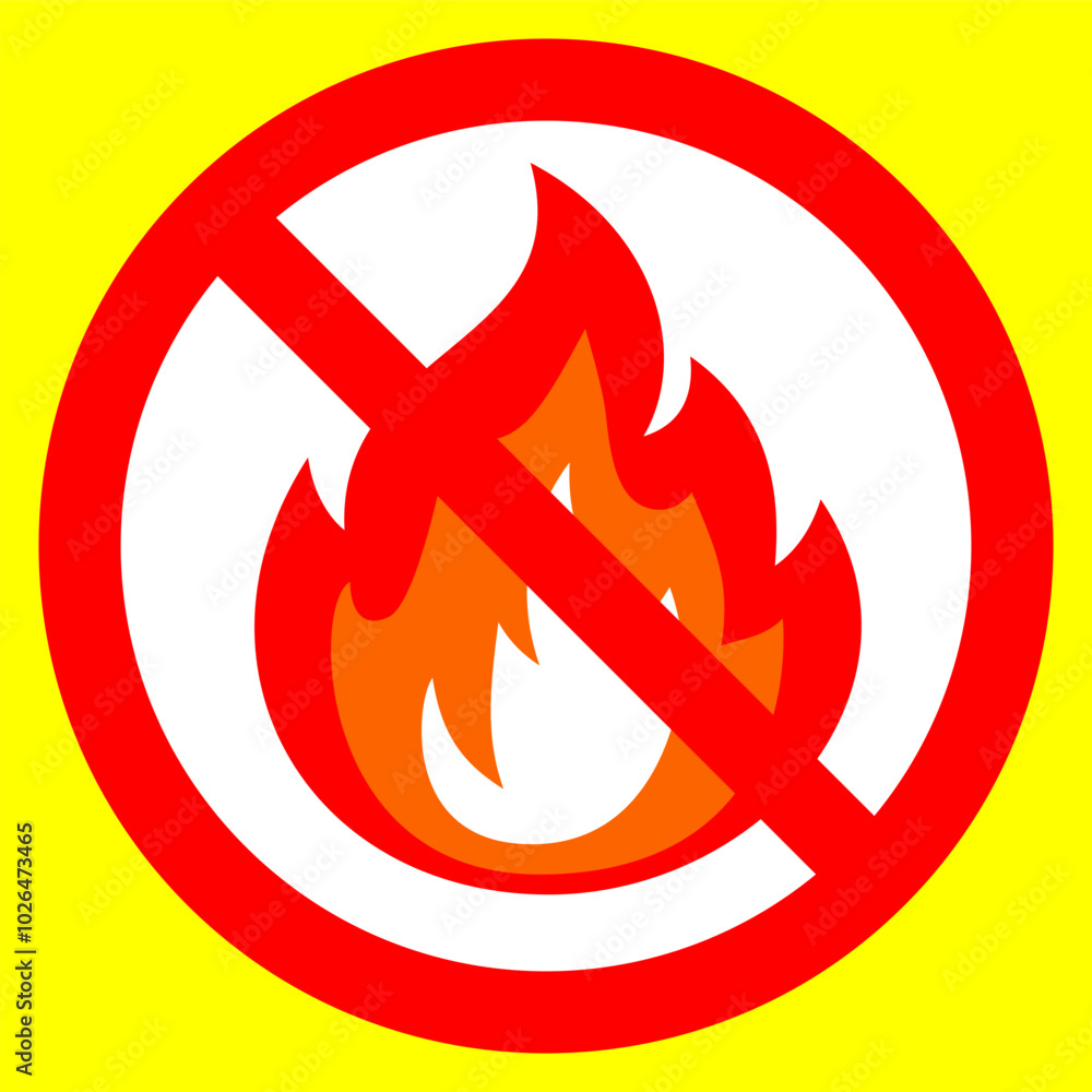 no fire or no flame sign. vector warning sign for no fire. can be used ...