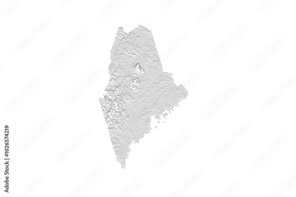 Maine Elevation Ridgeline Map - Topographic SVG Visualization of State ...