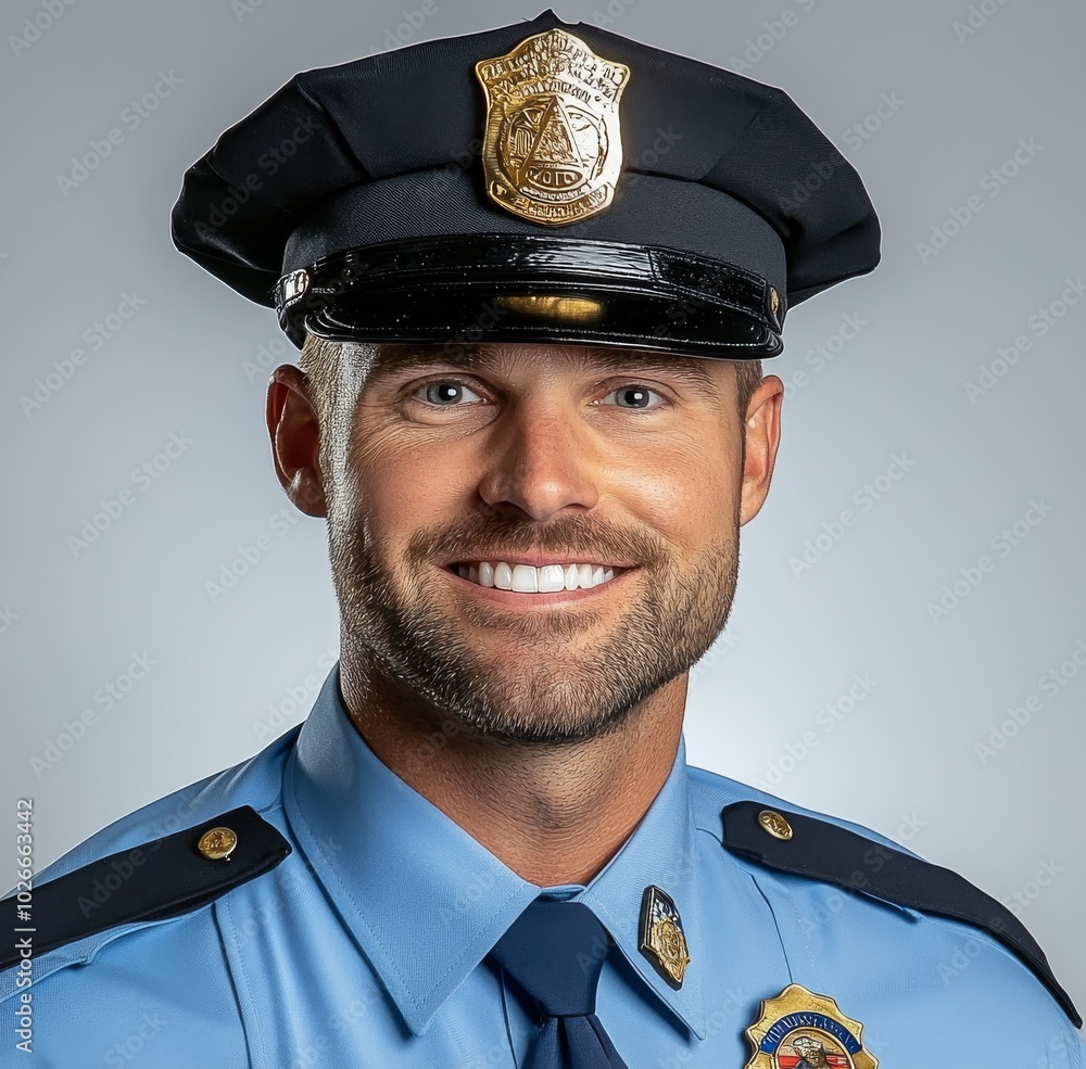 Mockup of police officer and man isolated on a white background for ...