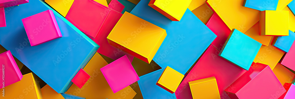 Bold Color Blocks: A dynamic, color-blocked background in primary ...