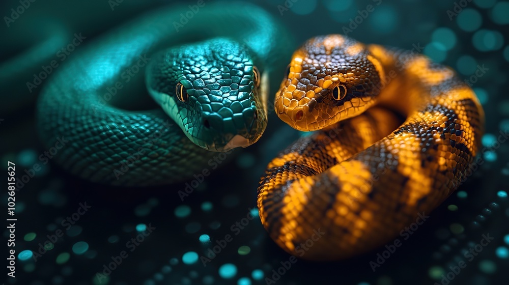 python vs javascript a visual comparison with a snake representing python and a js logo for ...