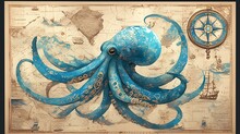 Vintage Old World Map Mermaid Free Stock Photo - Public Domain Pictures