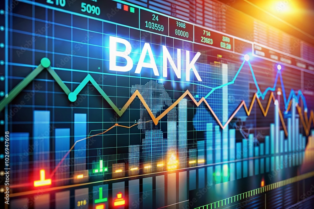 IDFC First Bank Logo with Stock Chart and Graph for Financial Analysis ...