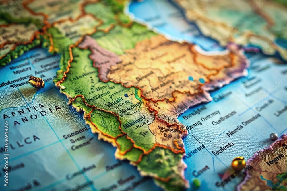 India Map Vector Outline with Scales in Tilt-Shift Style for Geographic ...