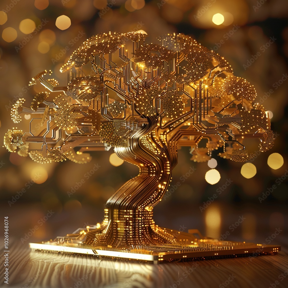 Tree made from electronic circuit boards Stock Illustration | Adobe Stock