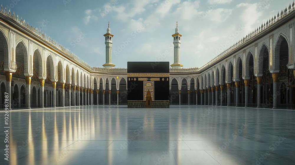 The Kaaba, Islam's holiest shrine, surrounded by the Masjid al-Haram ...