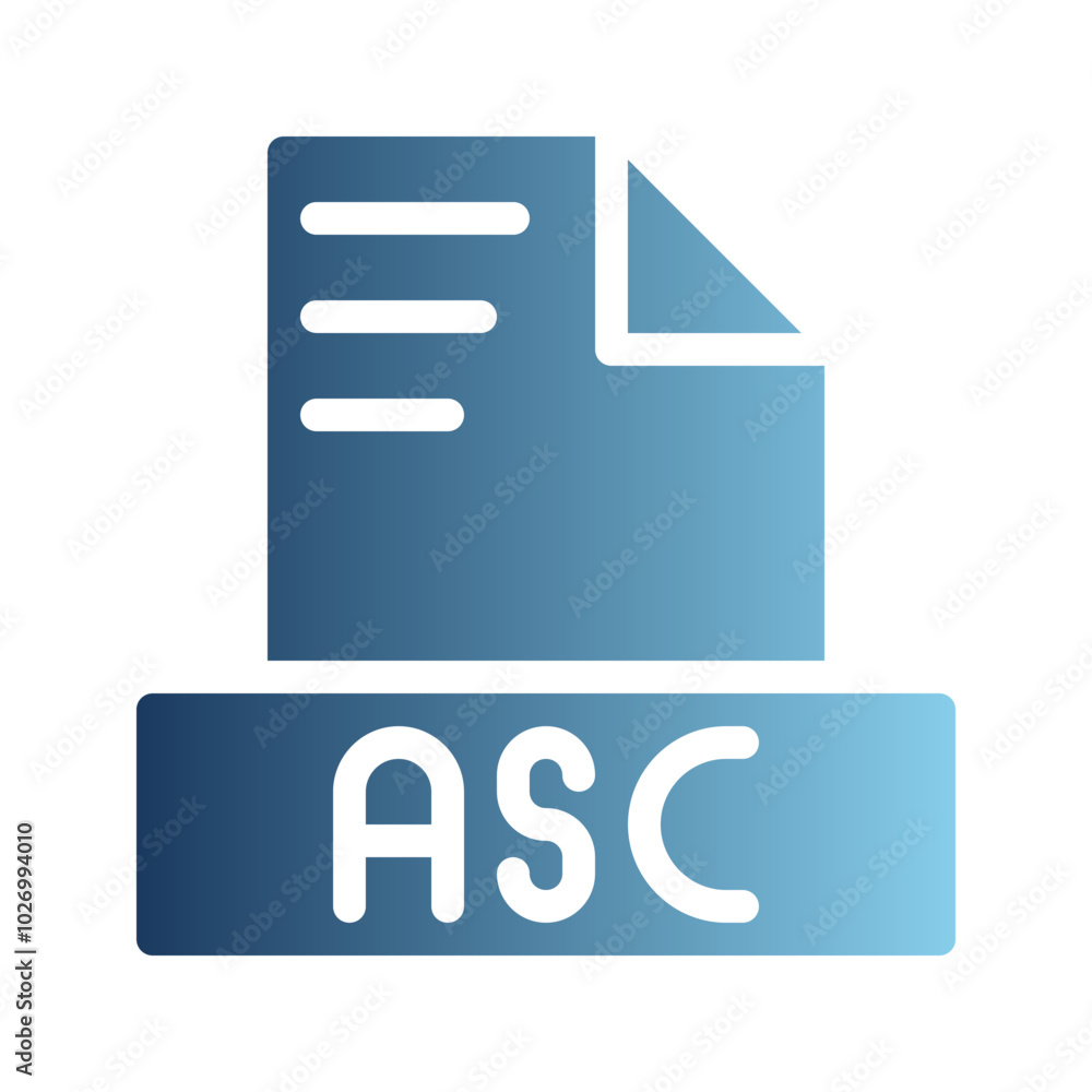 Asc document text file icons. Gradient fill for an elegant appearance ...