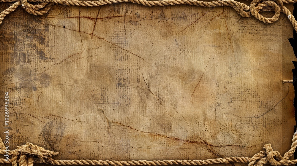 Vintage 1950s Western-Style Decorative Rope Border for Full-Page ...