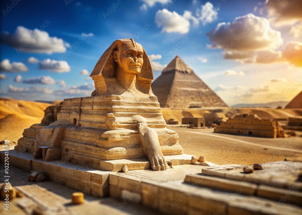 Stunning Tilt-Shift Photography of the Great Sphinx of Giza Under a ...