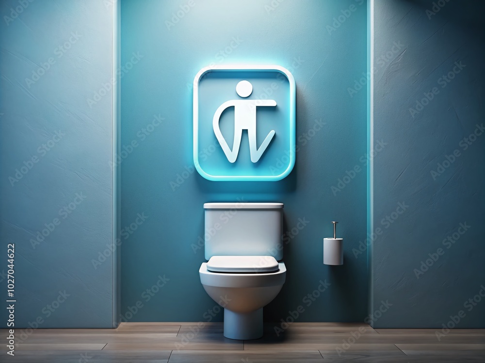 Stylish modern restroom symbol featuring universal toilet icon for men ...