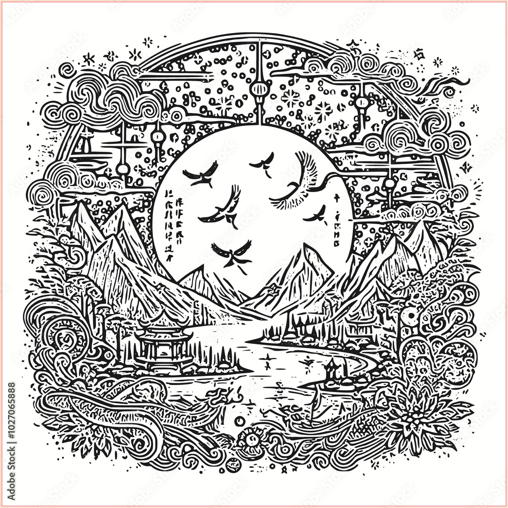 lunar new year,Chinese dragon, Dragon with round shield, cut, out ...