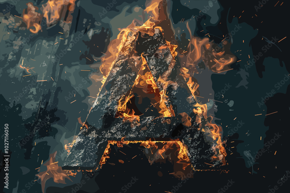 Fire letter A of burning flame. Flaming burn font or bonfire alphabet ...