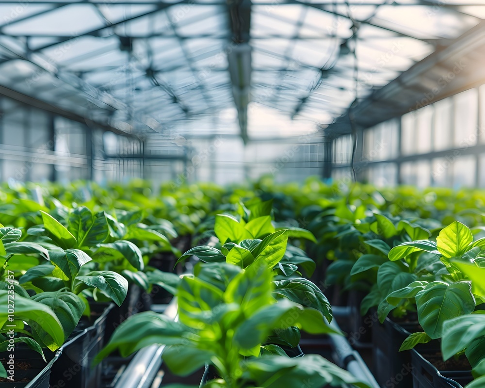 High Tech Greenhouse with Lab Grown Plants Engineered for Resilient ...