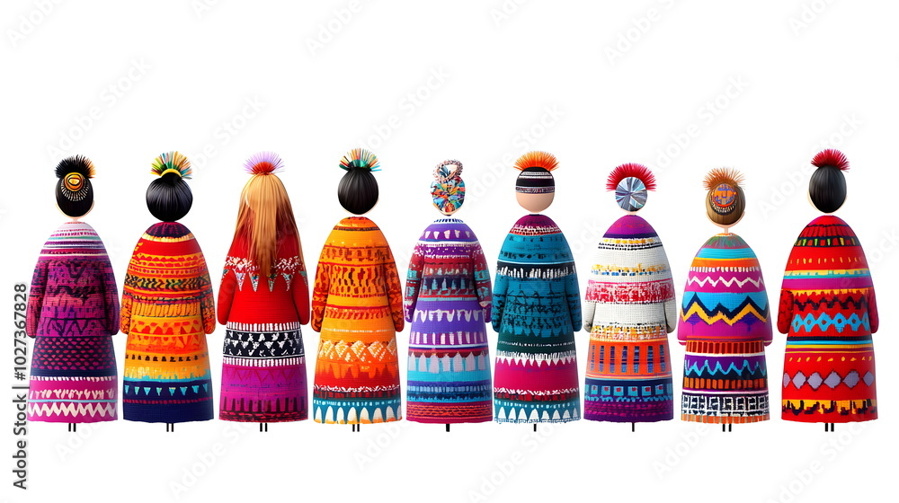 Ilustración de Stock Rainbow of Unity: A vibrant line of colorful stick ...