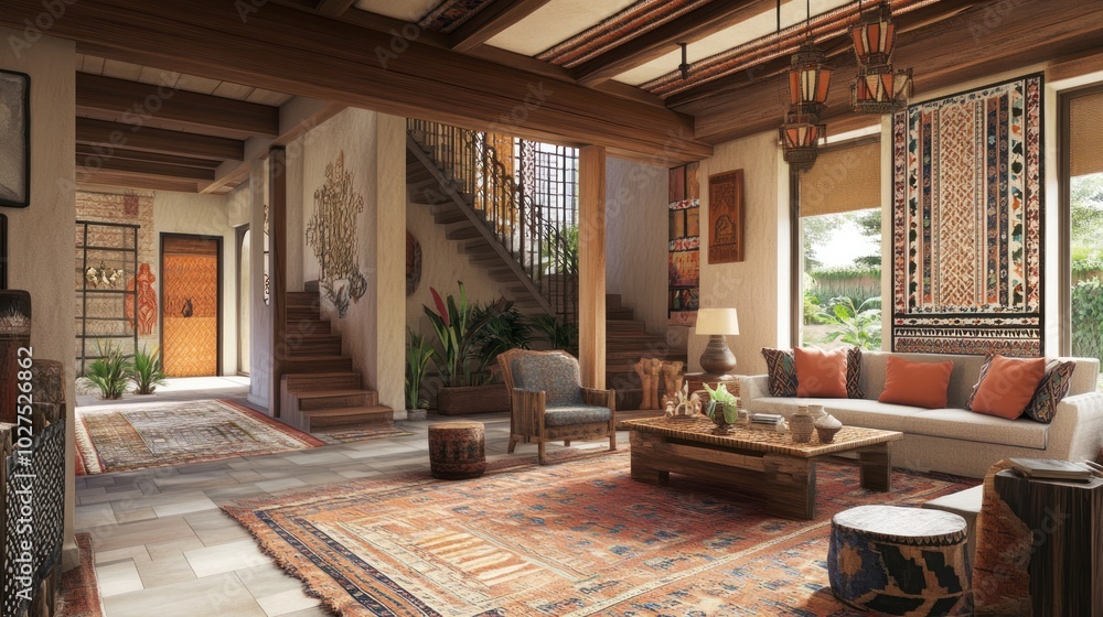 Family home with cultural design elements, showcasing a home that ...