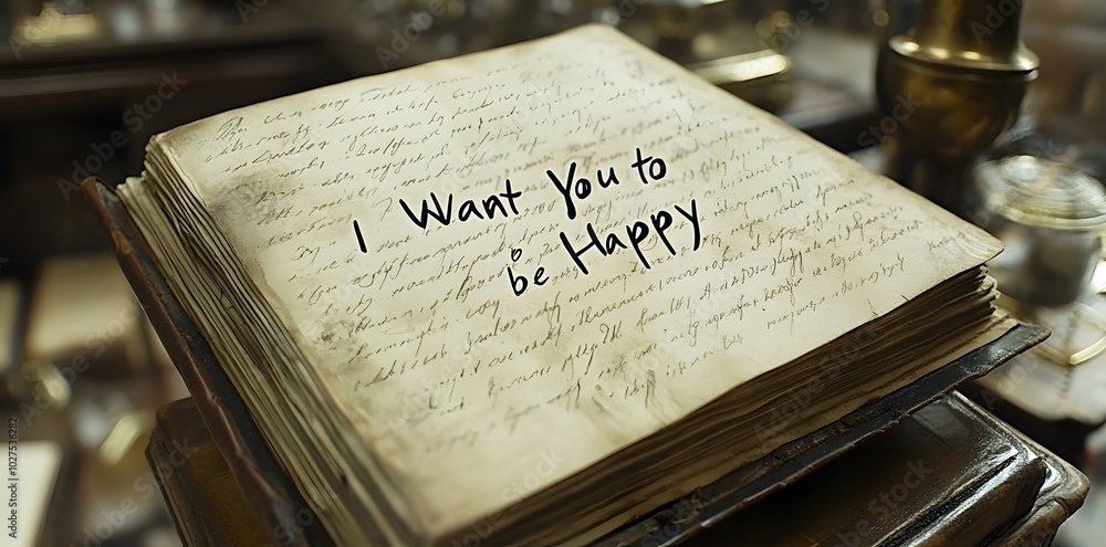 An open book with handwritten text expressing a heartfelt message of ...