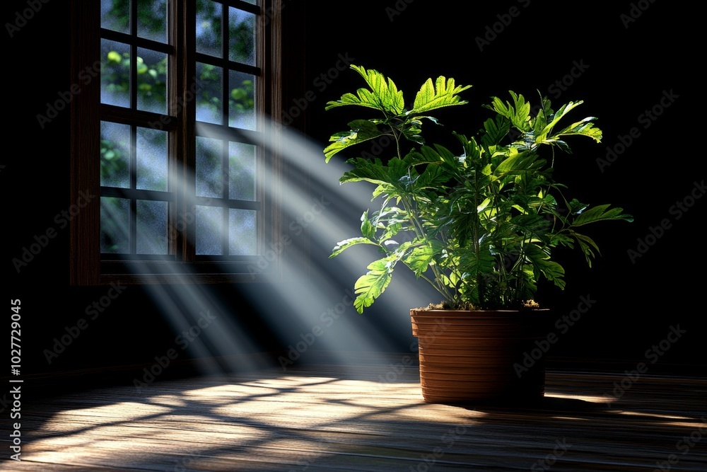 3D animation of sunlight slowly filling a room, with realistic textures ...