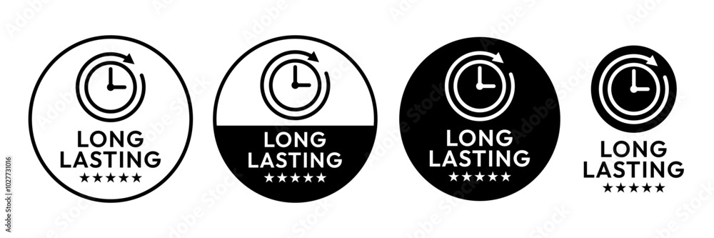 Long lasting icons set, logo, label, badge, sticker, symbol, emblem ...