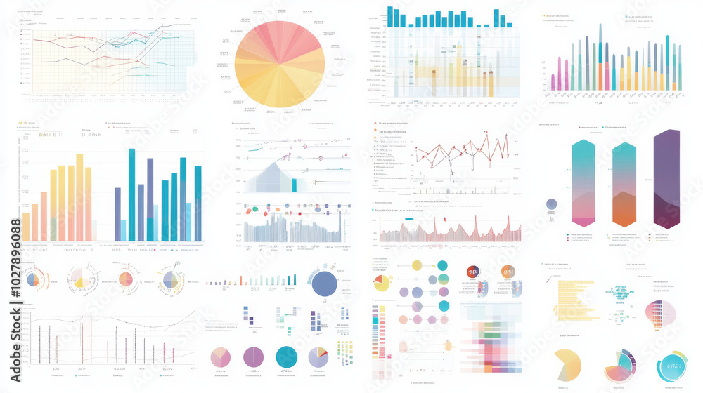 Different kinds of graphs and charts, like bar charts, column graphs ...